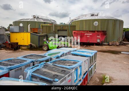 A biodigester on a farm at Fawley Chapel, Herefordshire, UK Stock Photo ...