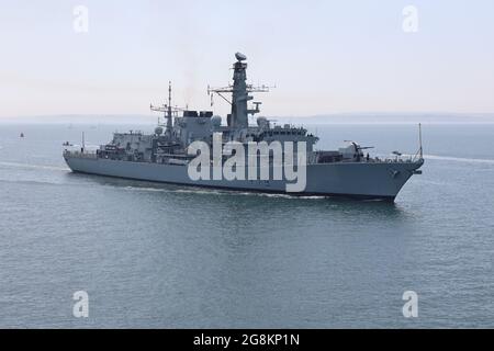 HMS PORTLAND arriving at the Naval Base. The Royal Navy frigate will soon join the large NATO ...