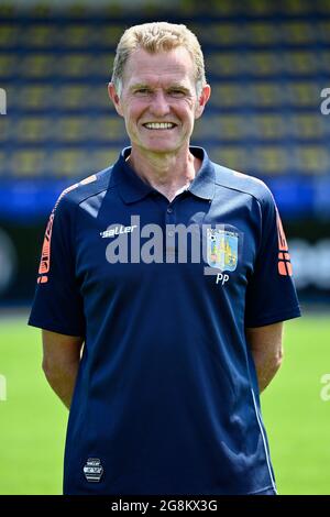 Westerlo's goalkeeper coach Paul Peeters poses for photographer at the ...