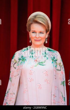Queen Mathilde of Belgium attending celebrations for Belgian National ...
