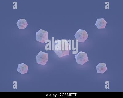 3D rendering of floating crystals in geometric shapes Stock Photo - Alamy