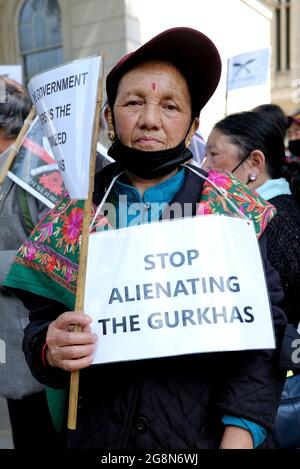 Gurkha veterans gather to protest in Westminsters for pension parity ...
