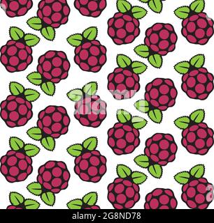 Vector Colorful Raspberry seamless pattern, repeat background with cut ...