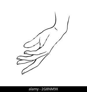 Female hand outline. Caring for delicate skin. Beauty and health. Logo ...