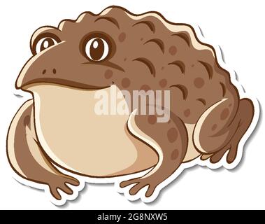 Sticker design with cute kaloula isolated illustration Stock Vector ...
