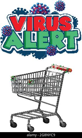 Virus Alert font design isolated on white background illustration Stock ...