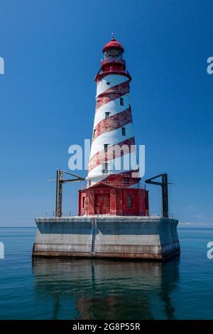 White Shoal Lighthouse - An offshore lighthouse on Lake Michigan Stock ...