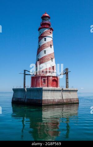 White Shoal Lighthouse - An offshore lighthouse on Lake Michigan Stock ...