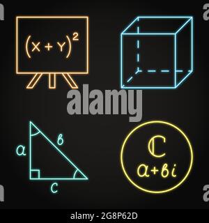 Neon Complex Number Formula Icon In Line Style. Math Expression Symbol
