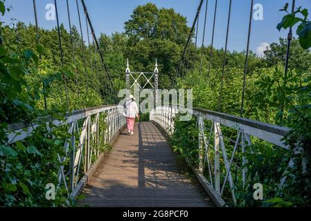 Howley Suspension Bridge in Warrington, Cheshire Stock Photo - Alamy
