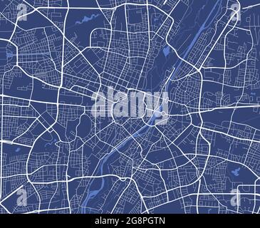 Munich outline map. Vector map of Munich city area within its borders ...