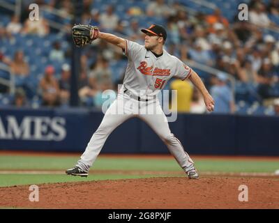Baltimore Orioles relief pitcher Paul Fry throws during the seventh ...