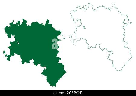 Pudukkottai district (Tamil Nadu State, Republic of India) map vector ...