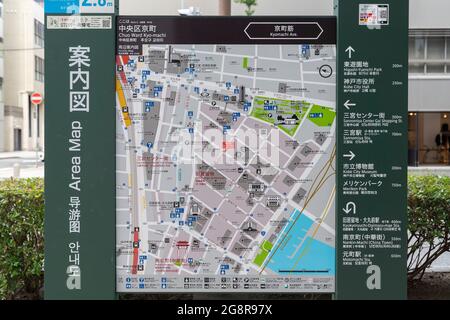 Multi language map, Chuo-Ku, Kobe City, Hyogo Prefecture, Japan Stock ...
