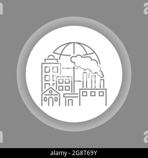 Urban sprawl color line icon. Urbanization. Expansion of megalopolises ...