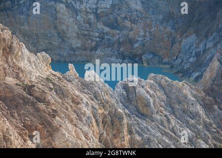 Views of three-color Lake of Kelimutu Indonesia Stock Photo - Alamy