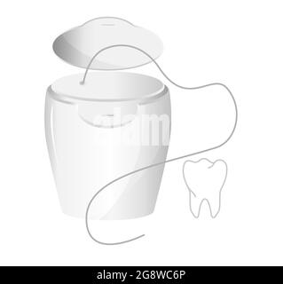 Dental Floss Box and Teeth - stock illustration as EPS 10 File Stock ...