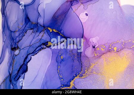 Purple veil abstract illustration. Watercolor stains artwork print ...