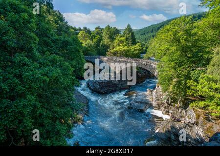 Invermoriston Falls, a set of waterfalls in the village of ...