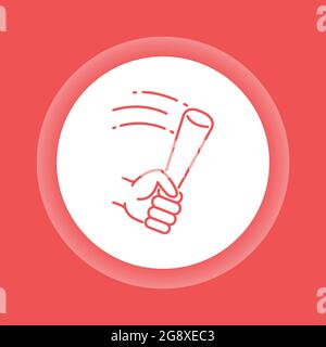 Physical bullying color button icon. Harassment, beat and violence ...