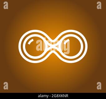 Binoculars icon. Stylized linear minimalist binoculars. Mobius loop ...