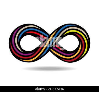 Mobius loop made of colored rope piece. infinity symbol Stock Vector ...