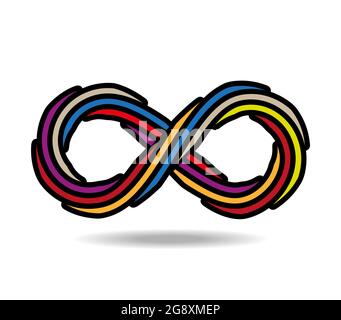 Mobius loop made of colored rope piece. infinity symbol Stock Vector ...