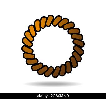 Cirvle made of golden rope. Frame made of rope Stock Vector Image & Art ...