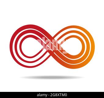 The mobius loop made of three red lines. Infinity symbol Stock Vector ...