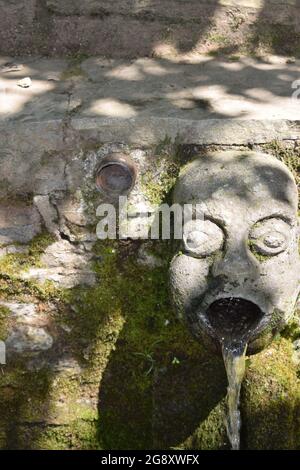 ancient water spitting stone face Stock Photo - Alamy