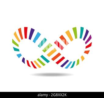 Rainbow Infinity sign. Colorful mobius eternal symbol. Stylized moebius ...