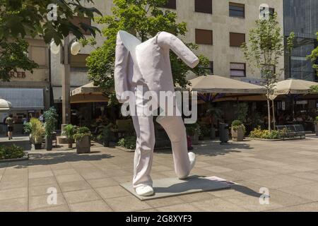 Artwork by the Austrian artist Erwin Wurm in his studio at Schloss ...