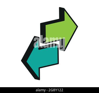 Two green arrows pointing in opposite directions Stock Vector Image ...