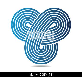 Thick mobius loop like logo made of seven golden lines Stock Vector ...