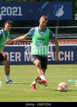 Tegernsee, Germany - July 21 2021: Person paragliding on a beautiful ...