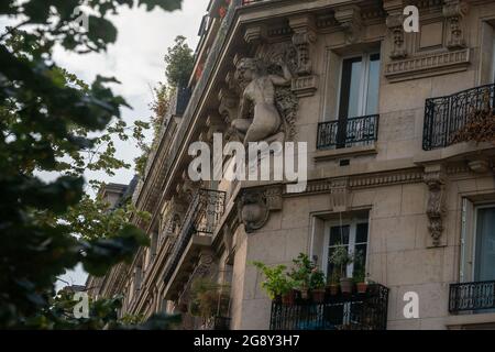 Paris Building Sculpture by Alfred Boucher Stock Photo - Alamy