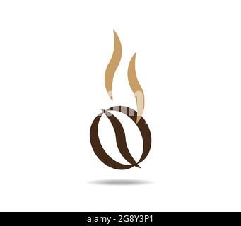 Brown coffee bean. Bar cafe logo Stock Vector Image & Art - Alamy