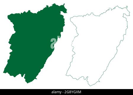 Theni district (Tamil Nadu State, Republic of India) map vector ...