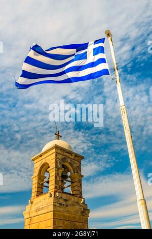 Greek Orthodox Church flag Mount Athos religious symbol Stock Photo - Alamy