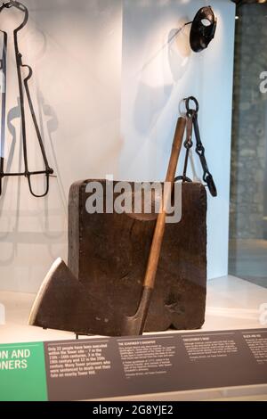 The Executioner's Block and Axe - Tower of London. This particular axe ...