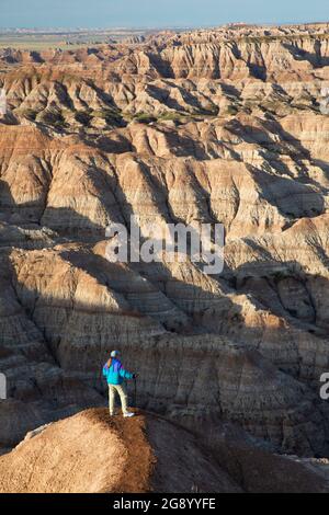 Hay Butte Overlook at Badlands National Park, United States. Eroded ...