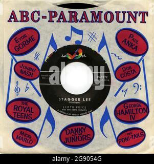 Stagger Lee - Vintage Record Cover Stock Photo - Alamy
