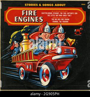 Stories & Songs About Fire Engines - Vintage Record Cover Stock Photo ...