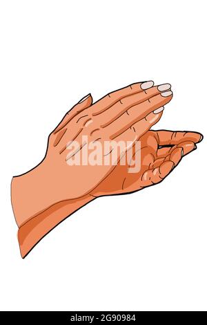 Cartoon human clapping ,hand female illustration Stock Photo - Alamy