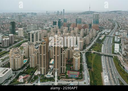 Aerial view to Ataşehir district,Istanbul turkey Stock Photo - Alamy