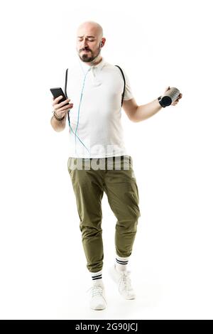 Nerd listening isolated in a white background Stock Photo - Alamy