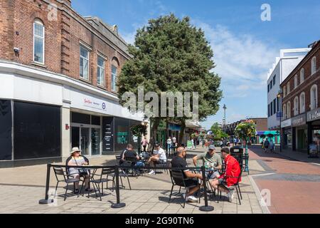 Pedestrianised Market Street, Crewe, Cheshire, England, United Kingdom ...