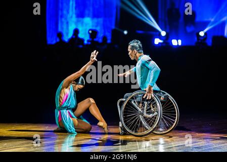 World Para Dance Sport champions Julius Obero and Rhea Marquez are seen ...