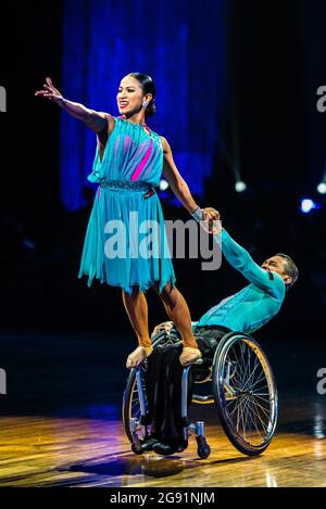 World Para Dance Sport champions Julius Obero and Rhea Marquez are seen ...