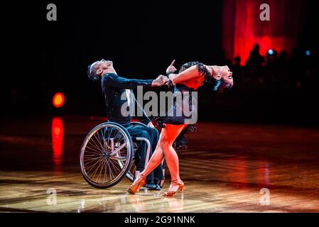 World Para Dance Sport champions Julius Obero and Rhea Marquez are seen ...